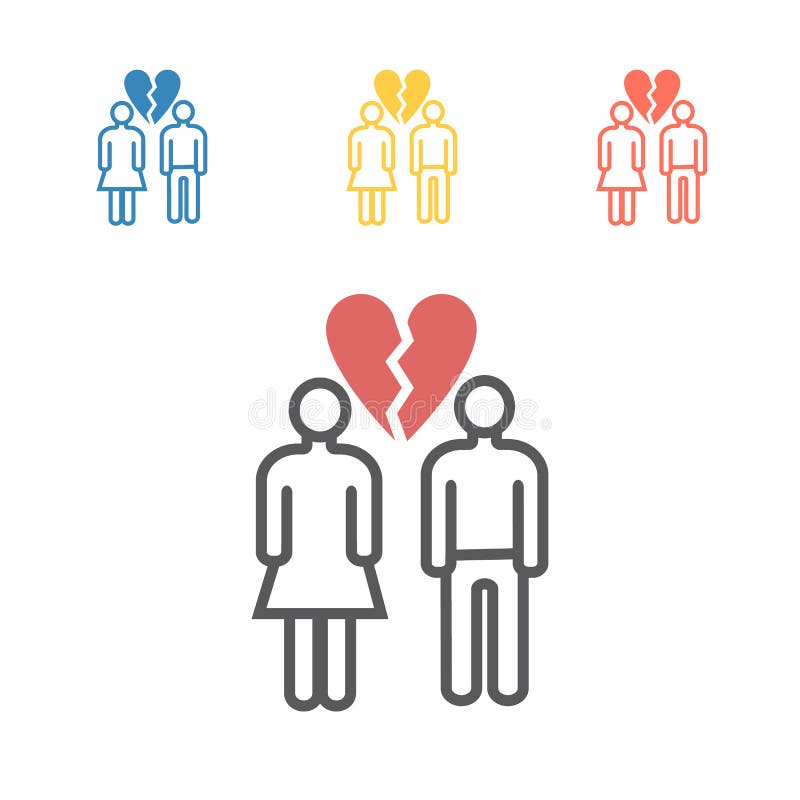 Divorce Line Icon. Vector Signs for Web Graphics Stock Vector ...