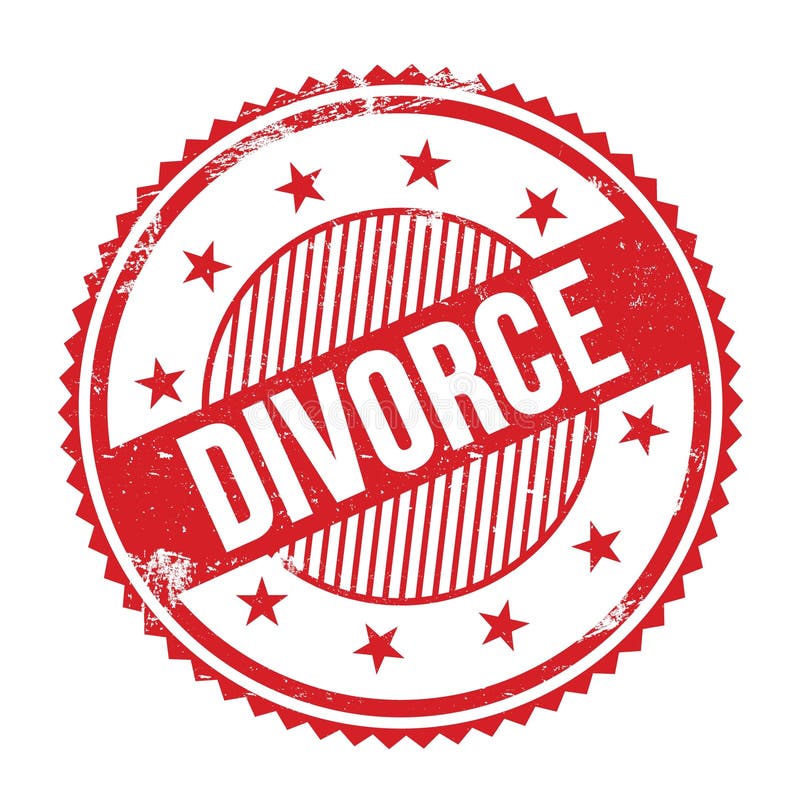 DIVORCE Text Written on Red Grungy Round Stamp Stock Illustration ...