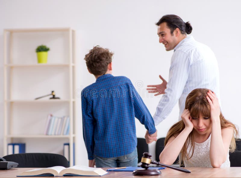 Divorcing Family Trying To Divide Child Custody Stock Image - Image of ...