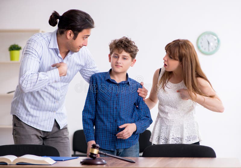 Divorcing Family Trying To Divide Child Custody Stock Photo - Image of ...