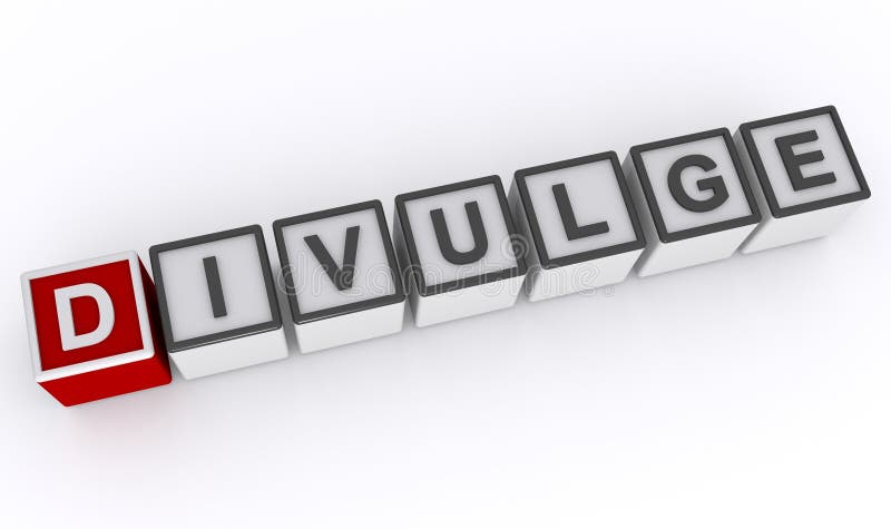 Divulge Word Block on White Stock Illustration - Illustration of expose ...