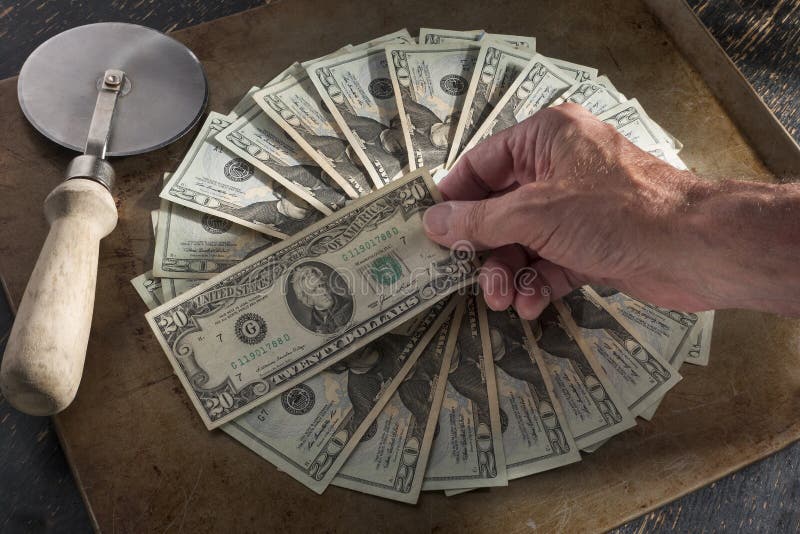 Divvy Up Money Baked into Pie Stock Image - Image of divvy, portion ...