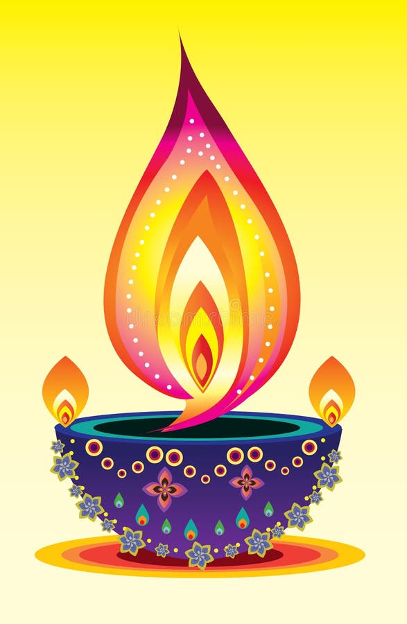 Diwali Candle Light stock vector. Illustration of hinduism - 34825135