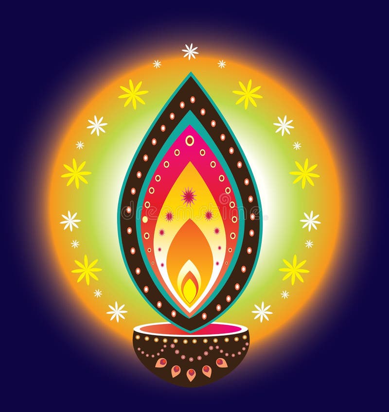 Diwali Candle Light stock vector. Illustration of hinduism - 34825135
