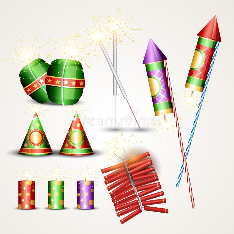 Diwali crackers stock vector. Illustration of ethnic - 34655585