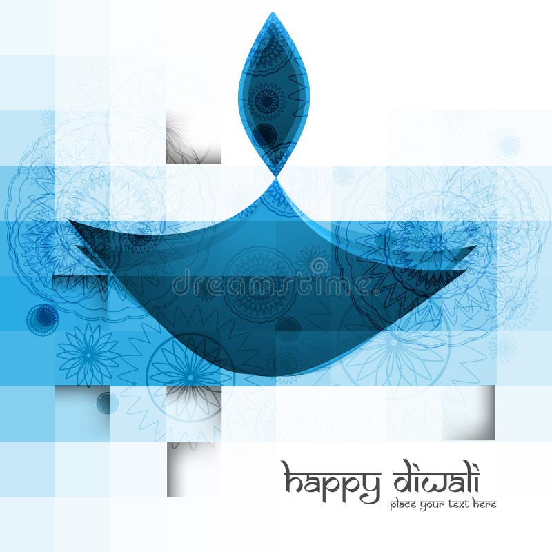 Diwali diya blue colorful stock illustration. Illustration of design ...