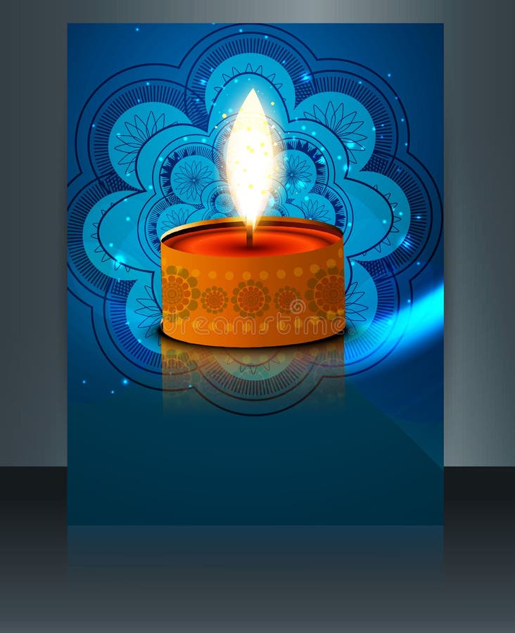 Diwali Festival Brochure Template Design Stock Illustration ...