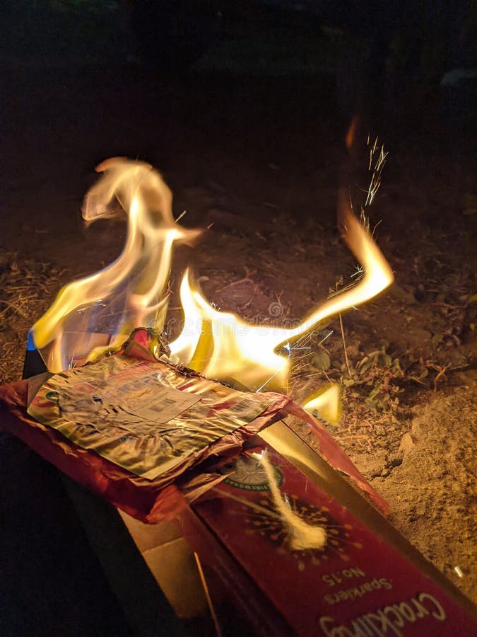 Diwali Fire Sparkler on Black Background Stock Image - Image of diwali ...