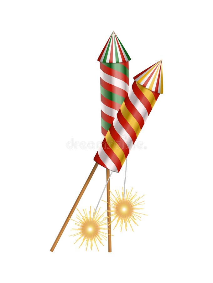 Diwali Firecrackers Realistic Composition Stock Vector - Illustration ...