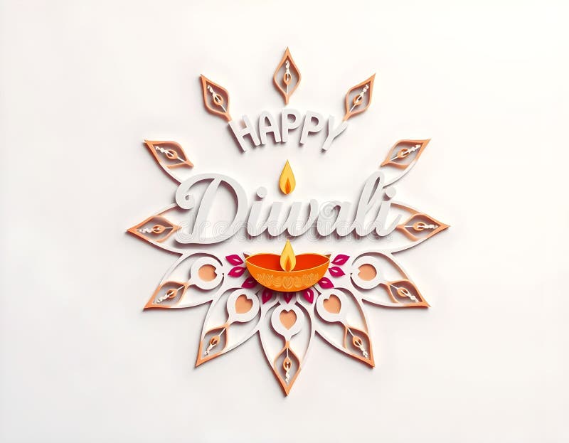 Happy Diwali with Traditional Oil Lamps Stock Illustration ...