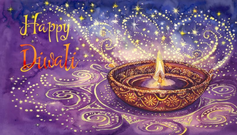 Diwali Greeting Card. Vector Illustration Stock Illustration ...