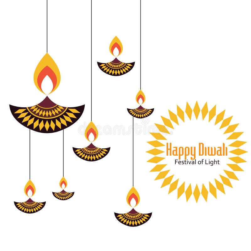 Diwali Logo and Vector Template Stock Vector - Illustration of lamp ...