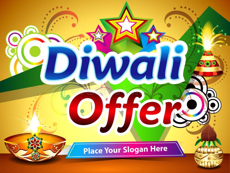Poster, Banner or Flyer for Diwali Offer. Stock Illustration ...