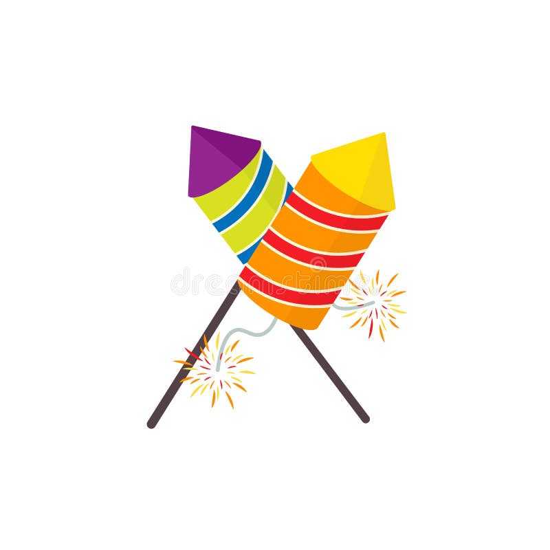 Diwali rocket icon. stock vector. Illustration of fire - 208034891