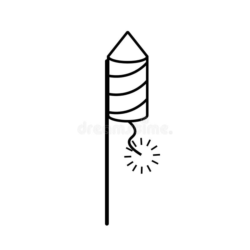 Diwali rocket line icon. stock vector. Illustration of background ...