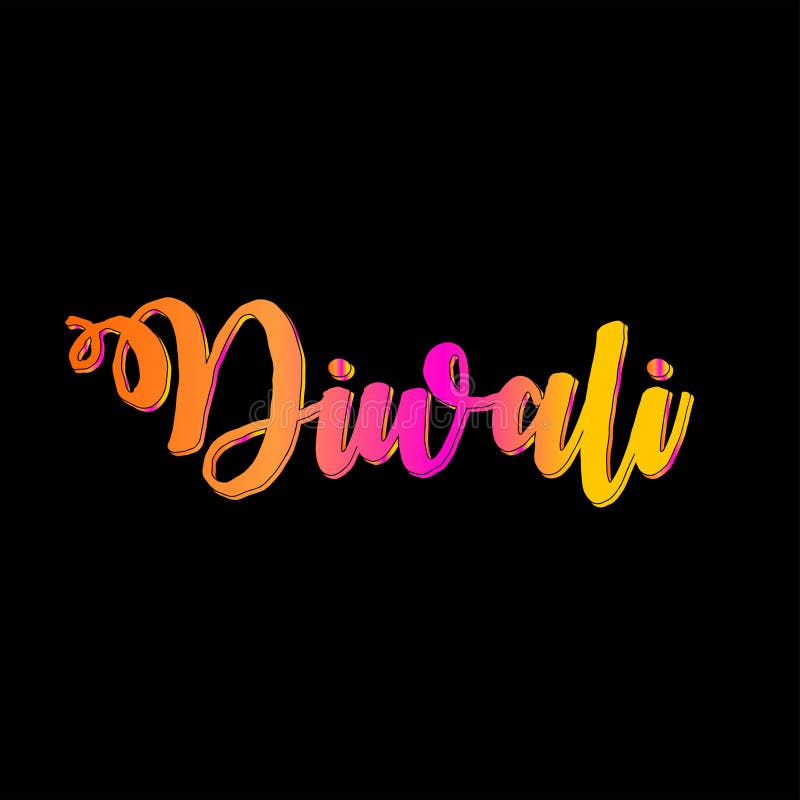 Diwali Vector Typography with Handmade Font Stock Vector - Illustration ...