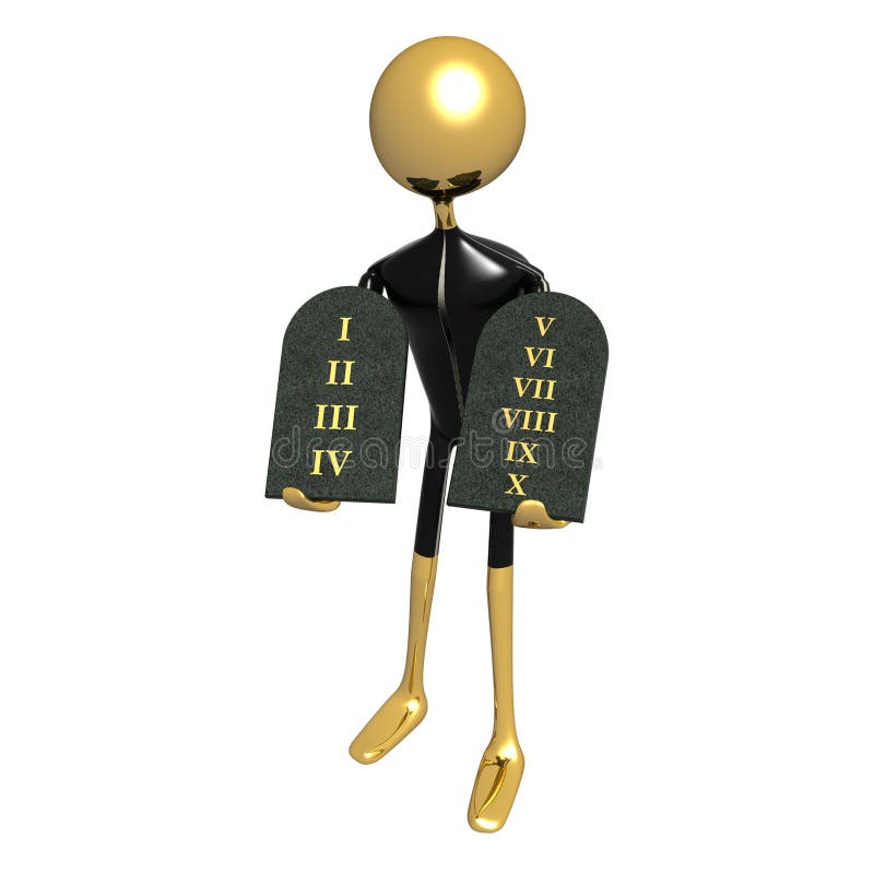 Dix Commandements De Dieu Dans Les Tables En Pierre 3d Illustration ...