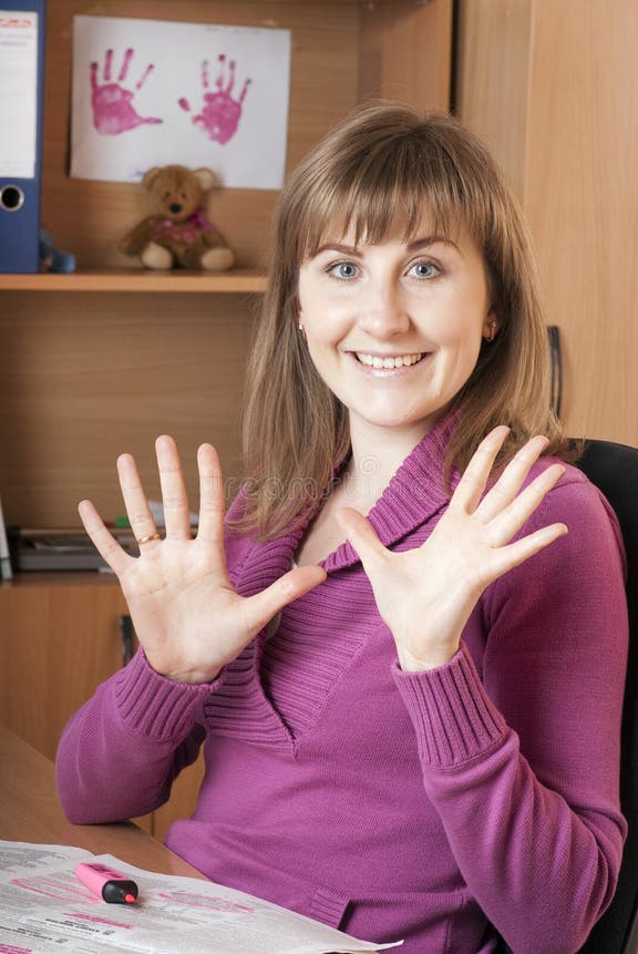 Dix doigts image stock. Image du joie, jeune, idées, amusement - 13388017