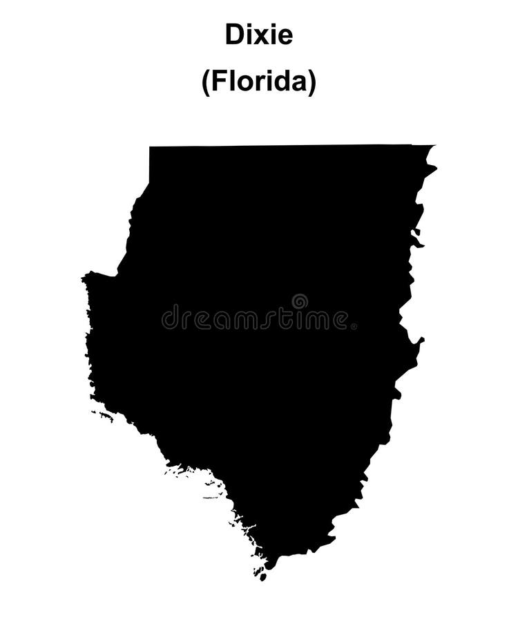 Map of Dixie County in Florida Stock Vector - Illustration of state ...