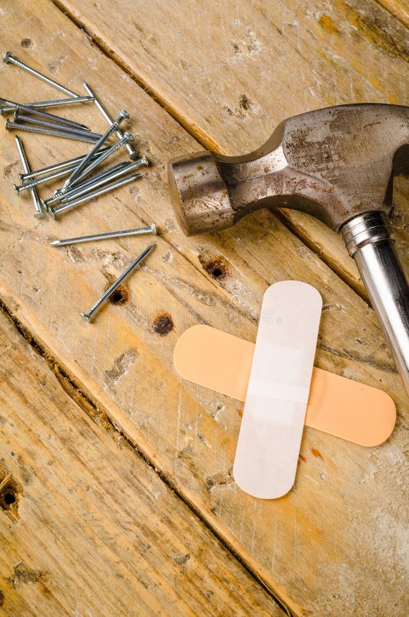 DIY accident stock image. Image of hammer, accident, vertical - 76180083