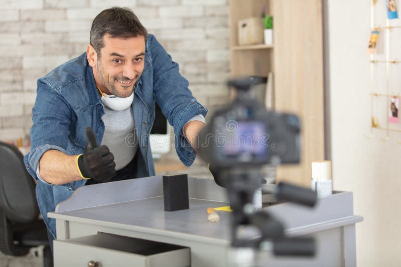 Diy Blogger Recording Video Working Hobby Stock Image - Image of ...