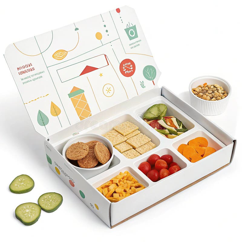 DIY Build Your Own Snack Kit Packaging with Interactive Cutouts Stock ...