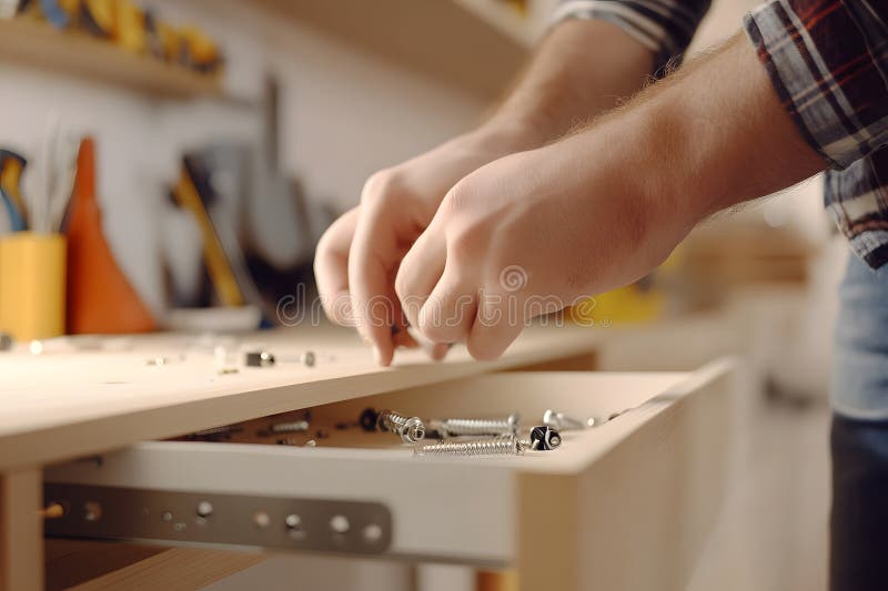 DIY Cabinet Assembly: a Step into Home Improvement Stock Photo - Image ...