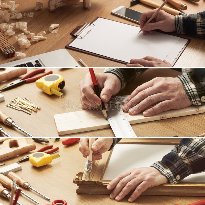 Woodwork collage stock photo. Image of carpentry, industrial - 22048980