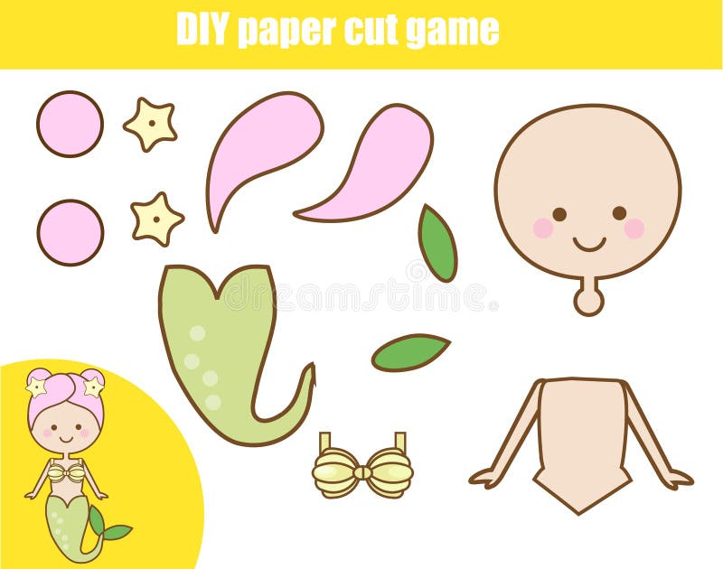 DIY Children Educational Creative Game. Paper Cutting Activity. Make a ...