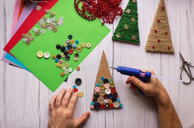 DIY Christmas Tree, Step by Step Instructions Stock Photo - Image of ...