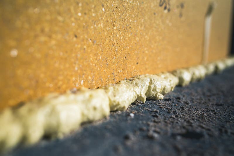 DIY Concept. Construction PU - Poly Urethane Foam. the Window is ...