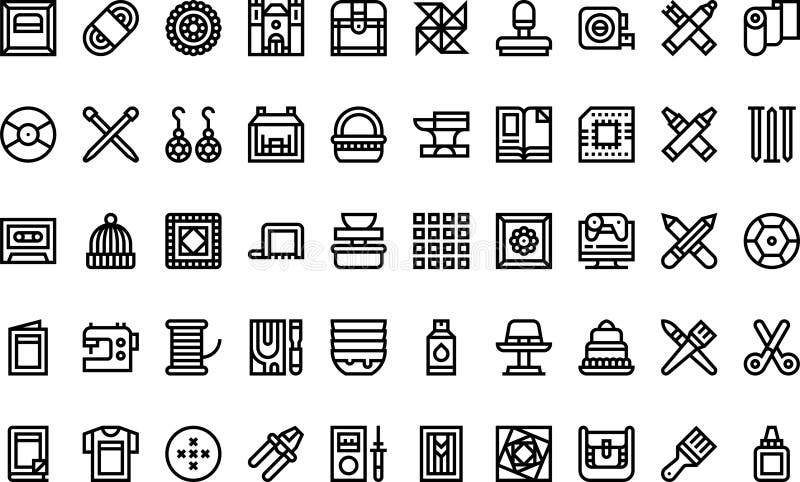 Diy and Crafts Icons High-Quality Vector Icons Collection with Editable ...