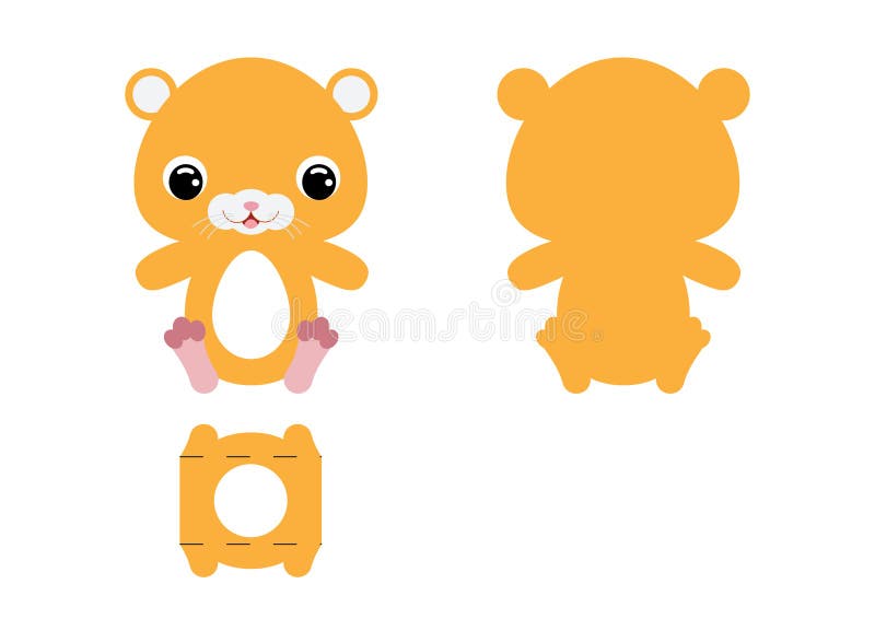 Cute Hamster Fold-a-long Greeting Card Template. Great for Birthdays ...