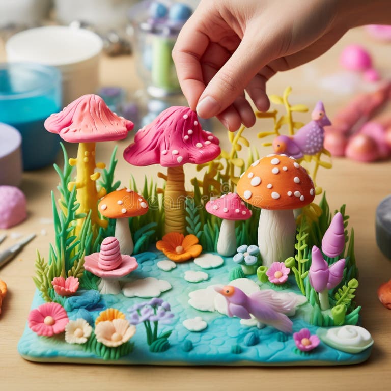DIY Delights: Crafty Clay Creations Stock Illustration - Illustration ...