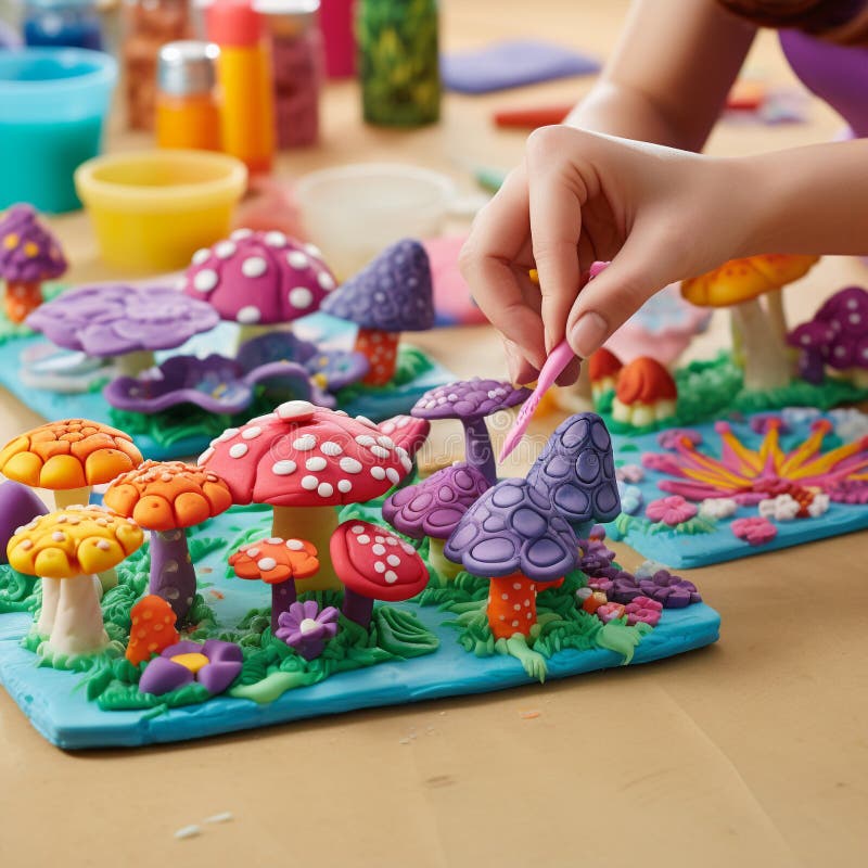 DIY Delights: Crafty Clay Creations Stock Illustration - Illustration ...