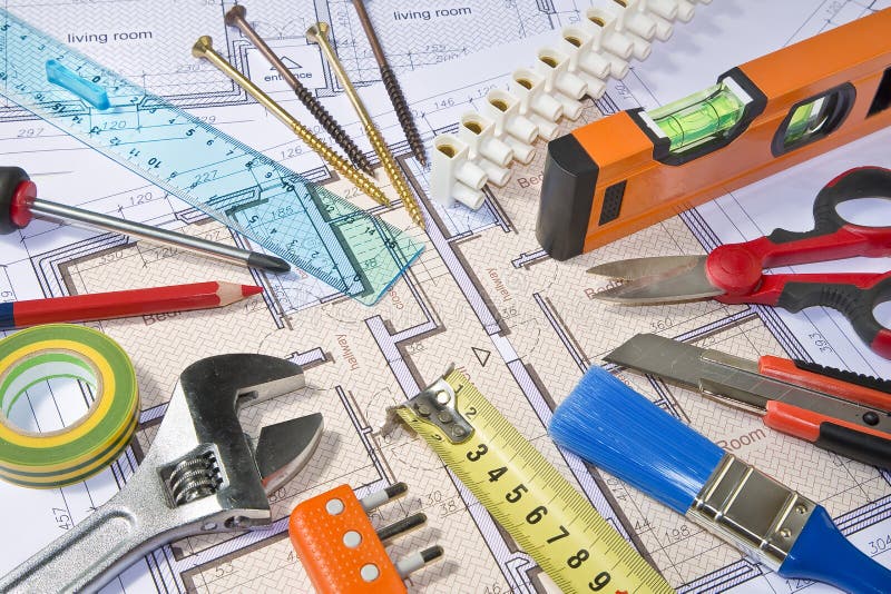 DIY Do-it-Yourself Concept with Residential Building Project and Work ...