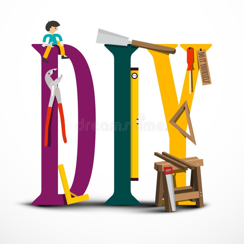 DIY - Do it Yourself Vector Design Stock Vector - Illustration of ...
