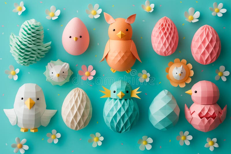 Diy for Easter. Handmade Easter Composition with Easter Eggs and ...