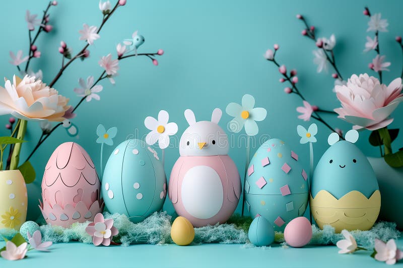 Diy for Easter. Handmade Easter Eggs and Easter Animals Figurines in ...