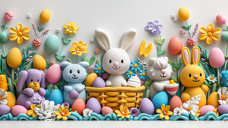 Diy for Easter. Handmade Easter Eggs and Easter Bunnies Figurines from ...