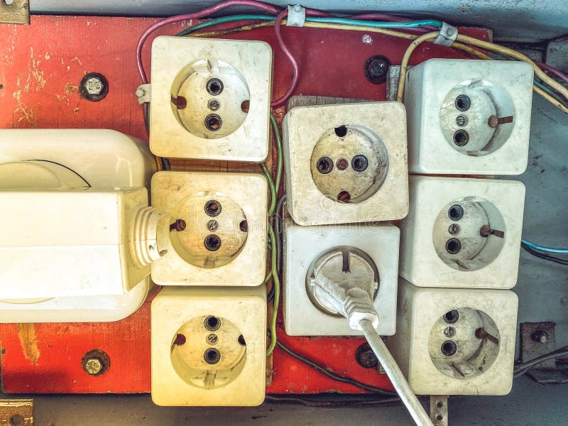 DIY Electrical Box. White Sockets for Cables, Connection and ...