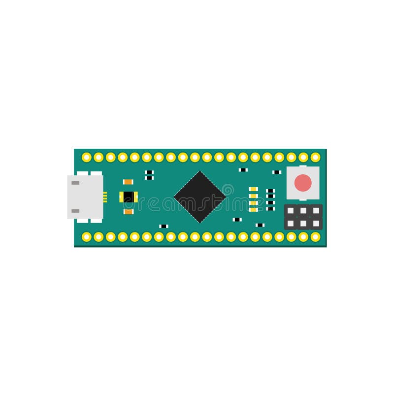 DIY Electronic Micro Board with a Microcontroller Stock Vector ...