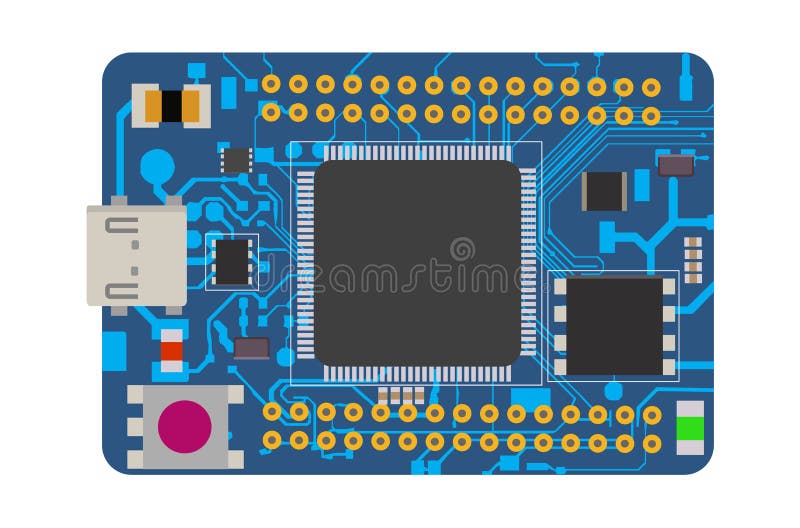DIY Electronic Mini Board with a Micro-controller, LEDs, Connectors ...