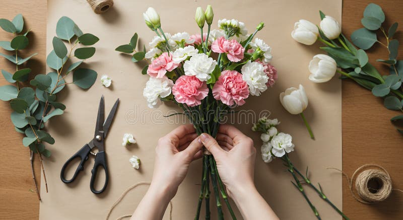 DIY Flower Bouquet Tutorial: Learn To Arrange Carnations, Tulips ...