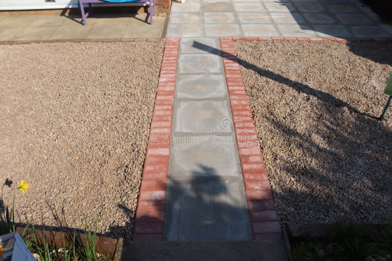 Diy in the Garden Slabs and Stone Make Over Stock Photo - Image of ...