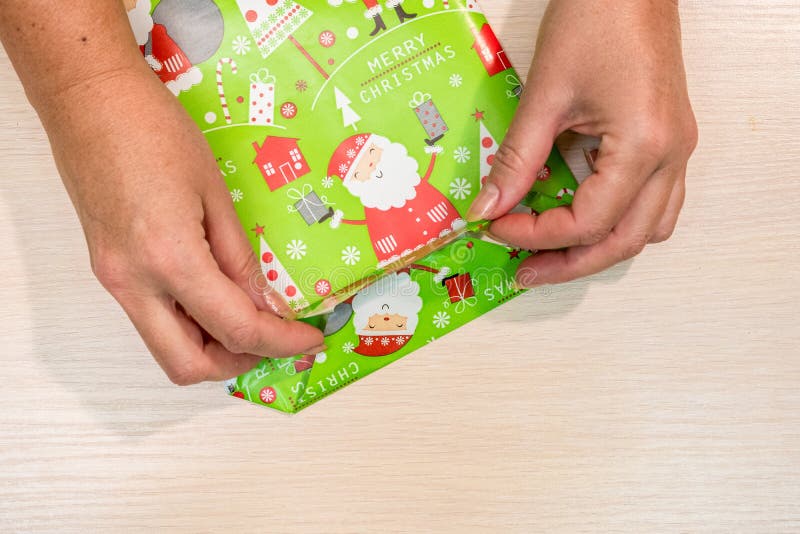 DIY Gift Wrapping Step by Step, Do it Yourself Stock Photo - Image of ...
