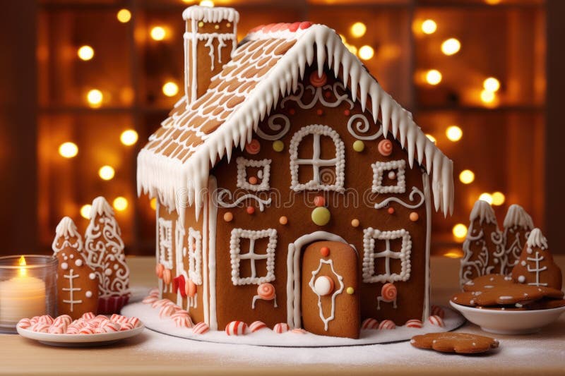 Diy Gingerbread House Kit with Instruction Sheet Stock Illustration ...
