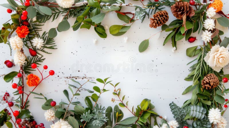 DIY Holiday Garland Exchange Stock Illustration - Illustration of ...