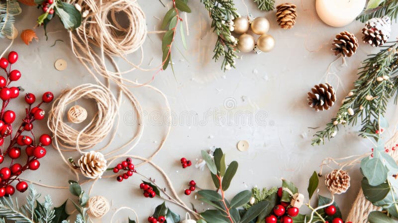 DIY Holiday Garland Exchange Stock Image - Image of gifts, crafting ...