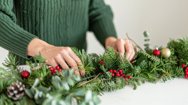 DIY Holiday Garland Exchange Stock Image - Image of colorful ...